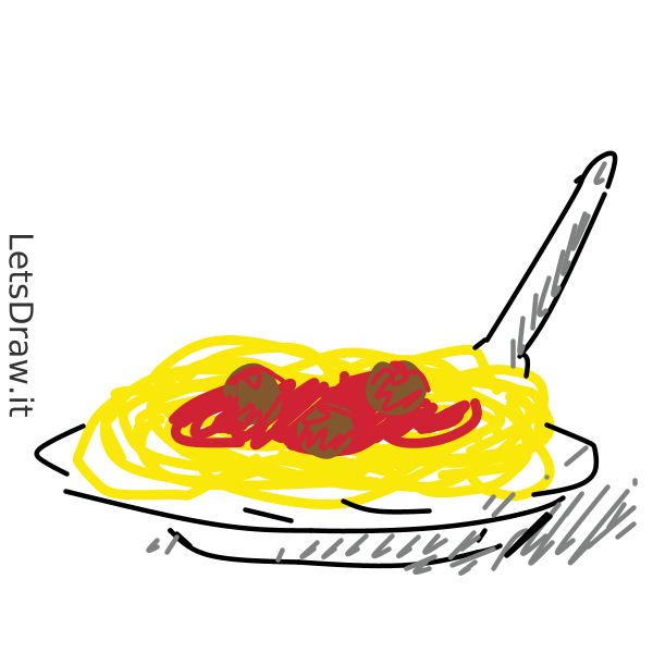 How to draw spaghetti / 1394bna3e.png / LetsDrawIt