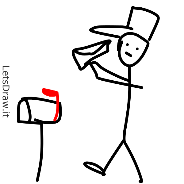 How to draw postman / LetsDrawIt