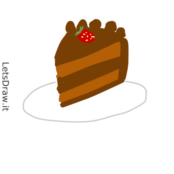 How to draw chocolate cake / LetsDrawIt