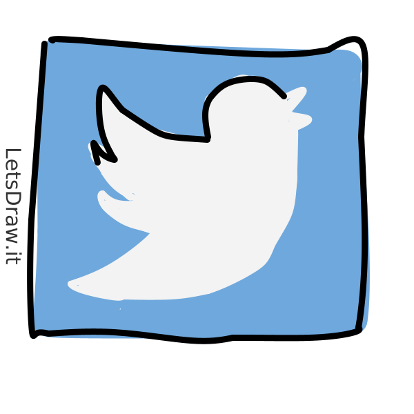 How to draw Twitter / LetsDrawIt