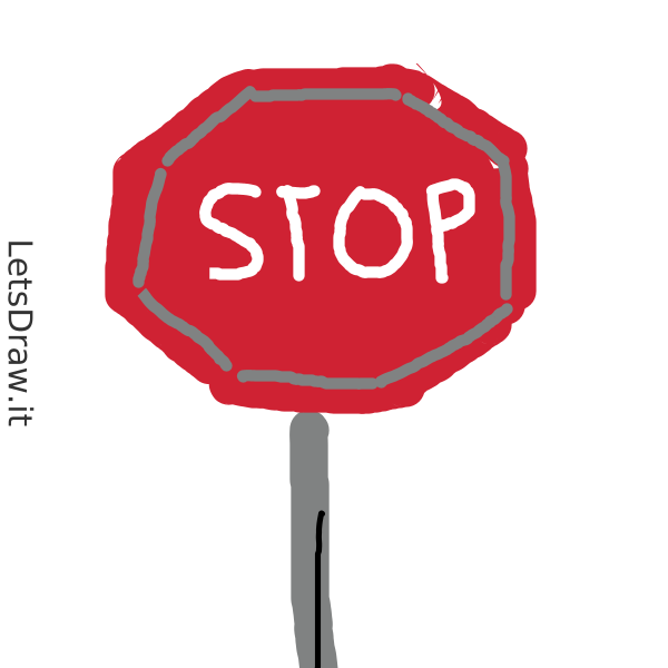 How to draw Sign stop / 1uja8z115.png / LetsDrawIt
