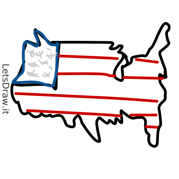 How to draw USA / LetsDrawIt