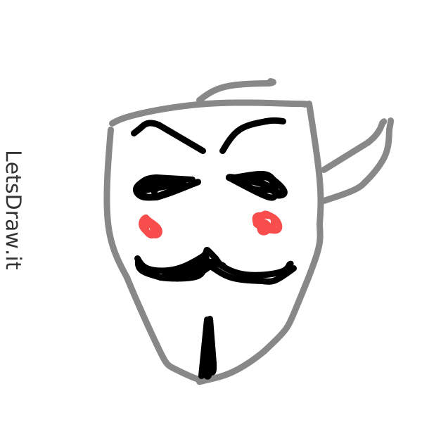 How to draw anonymous mask / 3819cumy9.png / LetsDrawIt