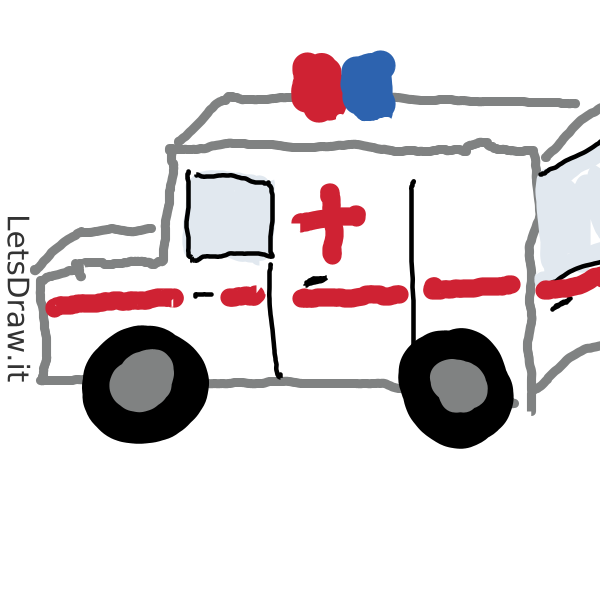 How to draw ambulance / 3btiqssck.png / LetsDrawIt