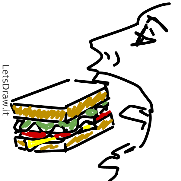 How to draw sandwich / 3de6uczc.png / LetsDrawIt