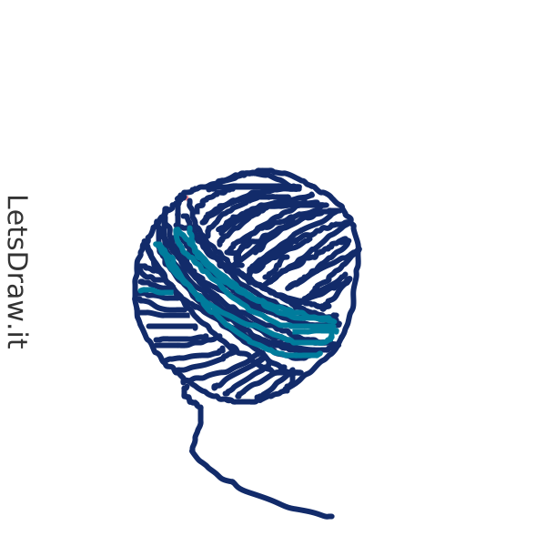 How to draw ball of yarn / 3i4do3zen.png / LetsDrawIt