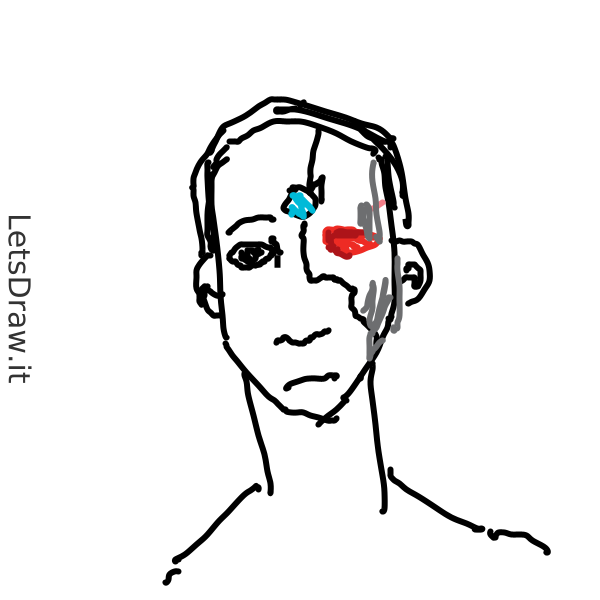 How to draw Cyborg / 3iqmqyde3.png / LetsDrawIt