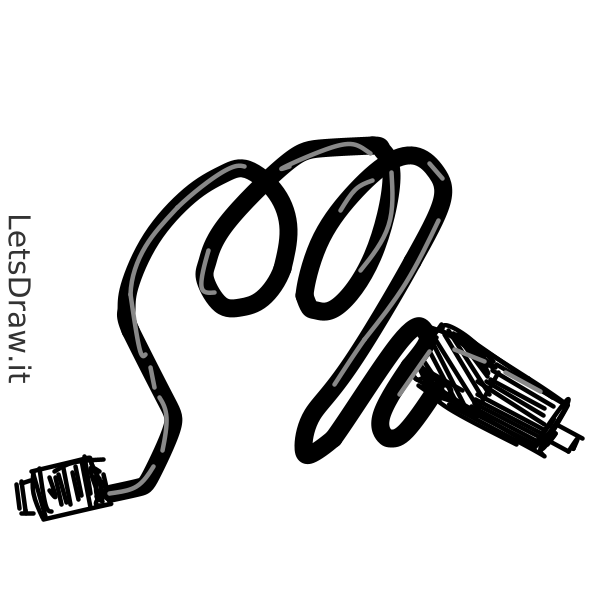 How to draw charging cable / 3j56p4upg.png / LetsDrawIt