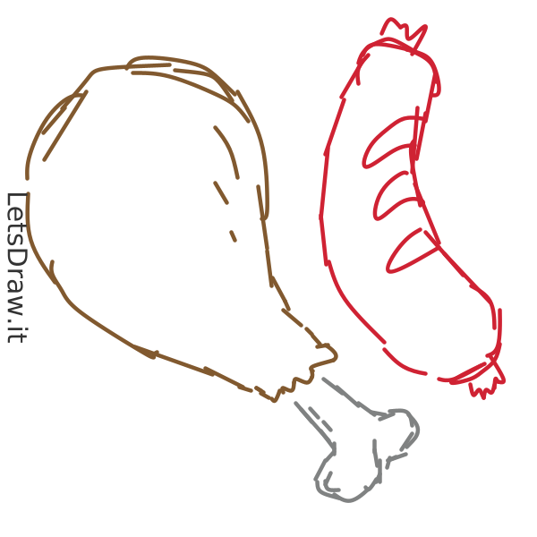 How to draw meat / 3pasr9n46.png / LetsDrawIt