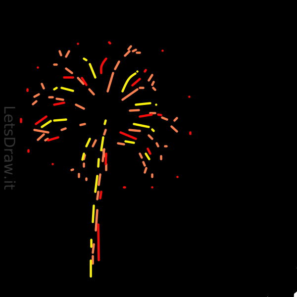 How to draw fireworks / LetsDrawIt