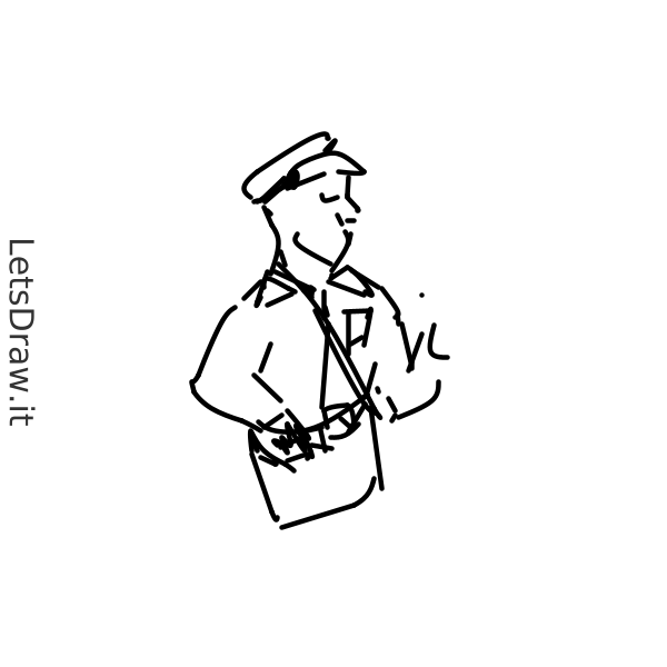 How to draw postman / 3s87bowge.png / LetsDrawIt