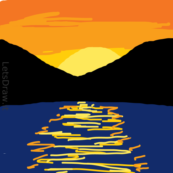 How to draw sunset / 43xitr7cc.png / LetsDrawIt