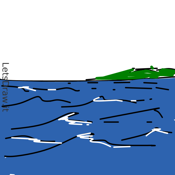 How to draw sea / LetsDrawIt