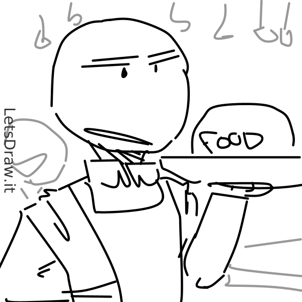 How to draw waiter / 45e486yp8.png / LetsDrawIt