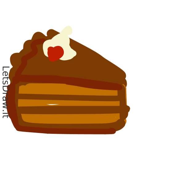 How to draw Chocolate cake / 45ubco85n.png / LetsDrawIt