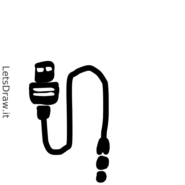 How to draw charging cable / 4657p3ra3.png / LetsDrawIt