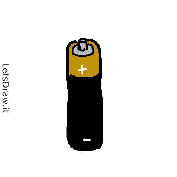 How to draw battery / 4da9ocdyo.png / LetsDrawIt