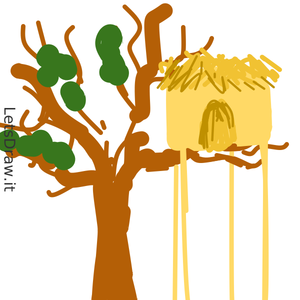 How to draw treehouse / 4nyset1p8.png / LetsDrawIt