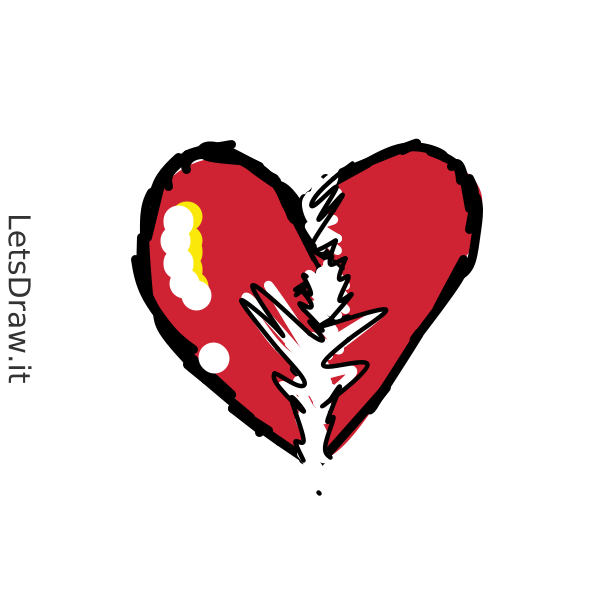 How to draw broken heart / 4q1ksj9f.png / LetsDrawIt