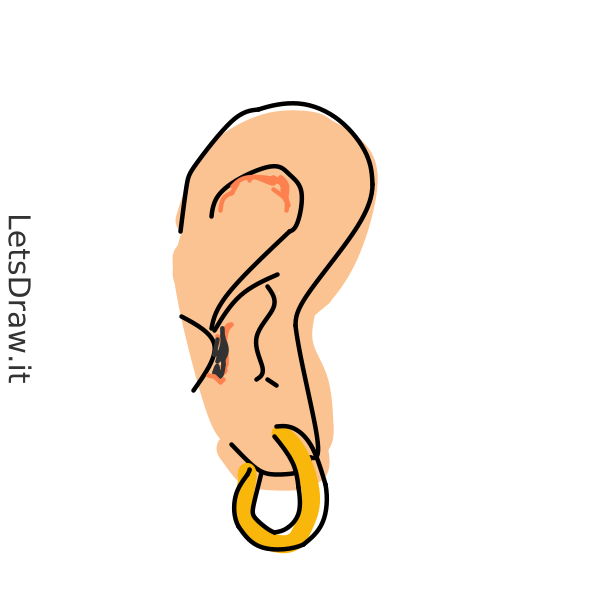 How to draw earring / LetsDrawIt