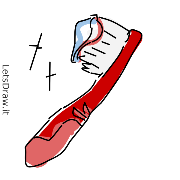 How to draw toothbrush / 55rsbgtgw.png / LetsDrawIt
