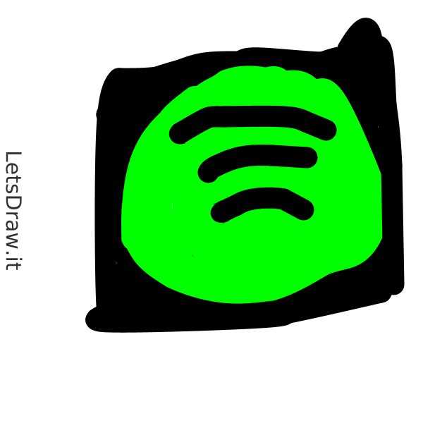 How to draw Spotify / 5doxemz7j.png / LetsDrawIt