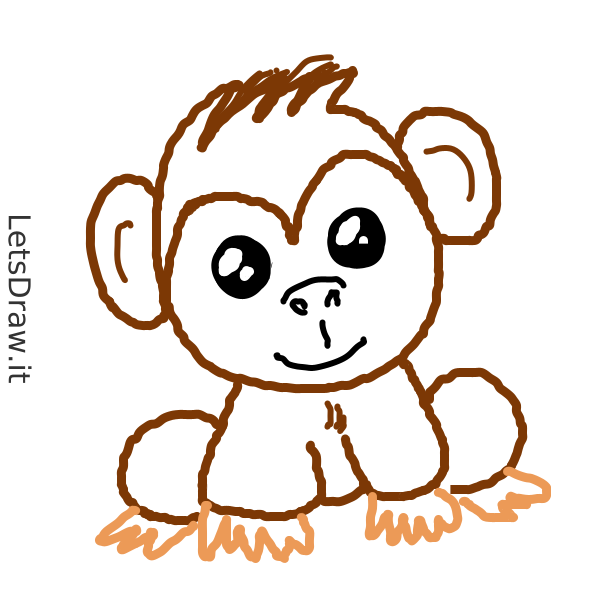 How to draw monkey / 5fettr6ei.png / LetsDrawIt