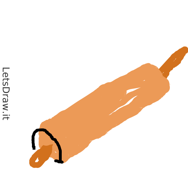 How to draw rolling pin / 5gwexckd1.png / LetsDrawIt