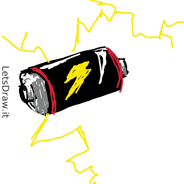 How to draw battery / 5t9xeaohx.png / LetsDrawIt