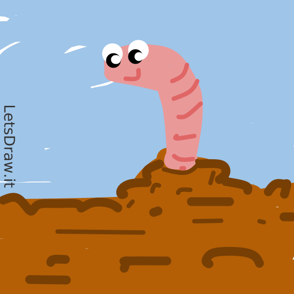 How to draw earthworm / LetsDrawIt