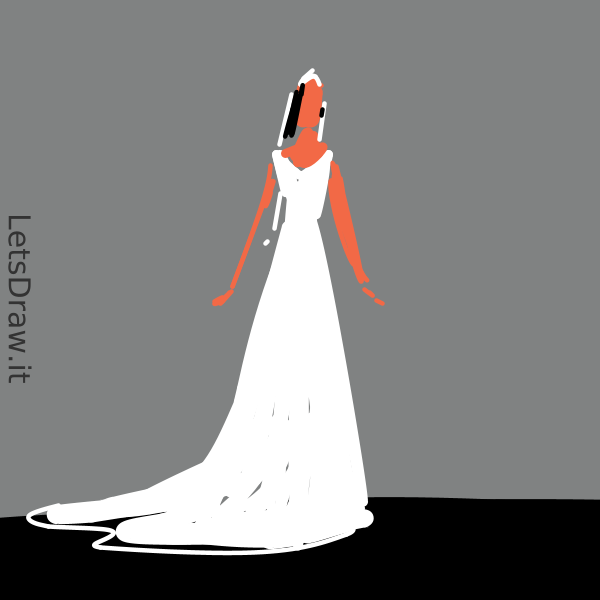How to draw bride / LetsDrawIt