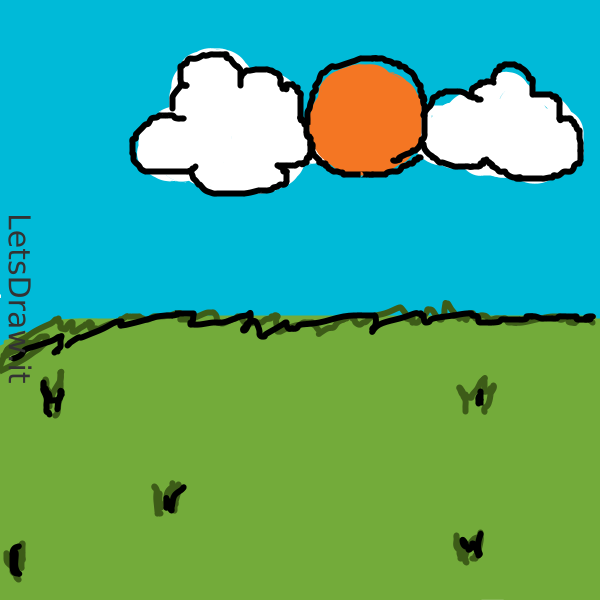 How to draw meadow / LetsDrawIt