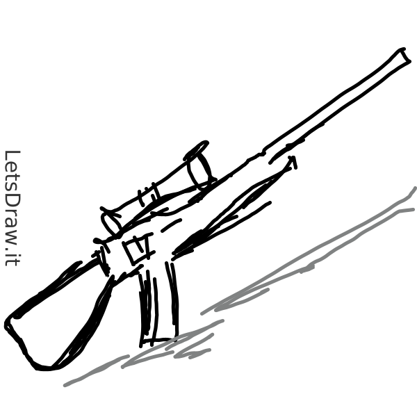 How to draw Sniper rifle / 69ejbice6.png / LetsDrawIt