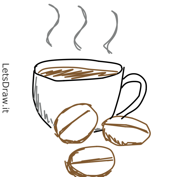 How to draw Coffee beans / LetsDrawIt