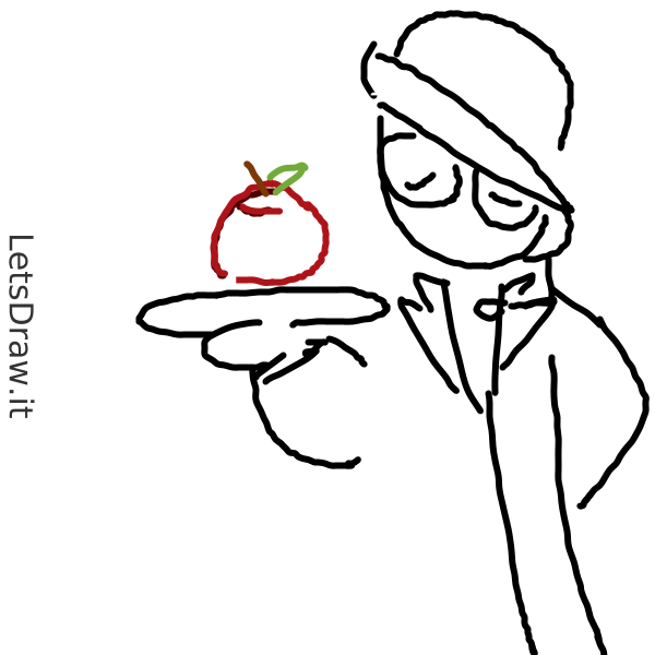 How to draw waiter / 6aj3qt7ow.png / LetsDrawIt