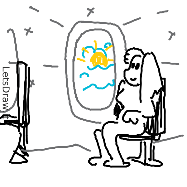 How to draw view from an airplane window / 6hmett5z1.png / LetsDrawIt