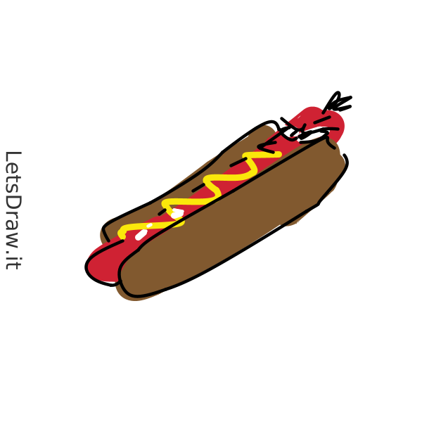 How to draw Hot dog / 6ieaducy3.png / LetsDrawIt