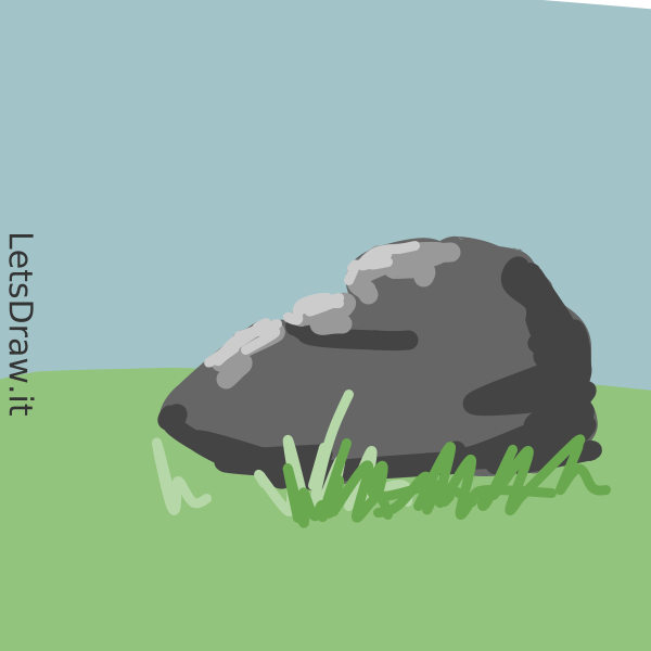 How to draw rock / LetsDrawIt