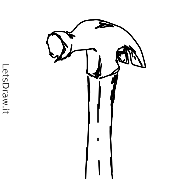 How to draw hammer / LetsDrawIt