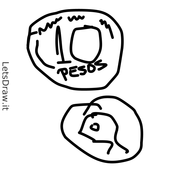 How to draw coins / 6p9yeogfw.png / LetsDrawIt