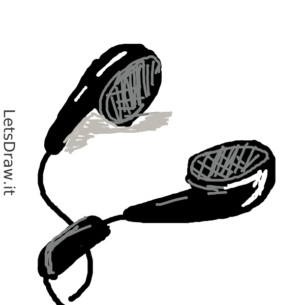 How to draw earphones / 6rd78qada.png / LetsDrawIt