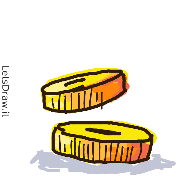 How to draw coins / 6zidem7z9.png / LetsDrawIt