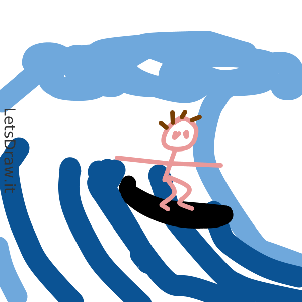 How to draw Surfing / 717iem4sk.png / LetsDrawIt