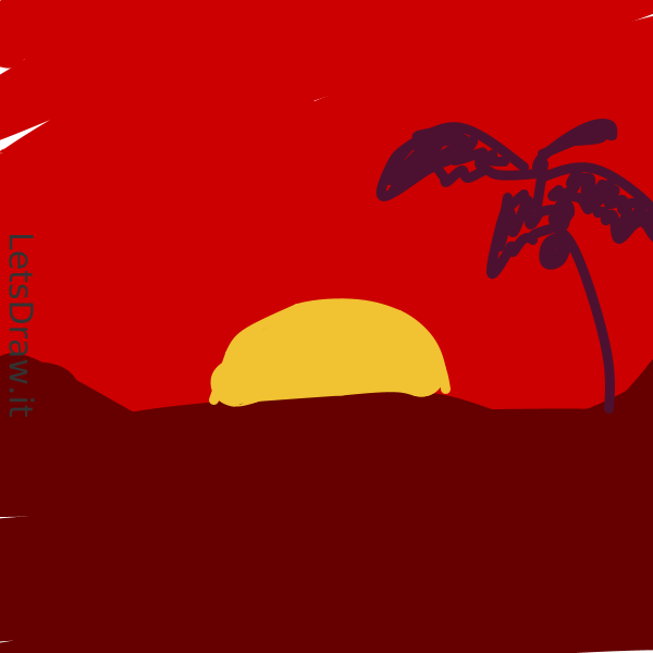 How to draw sunset / 7bbwgffoc.png / LetsDrawIt