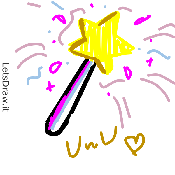 How to draw magic wand / 7dpjestt1.png / LetsDrawIt