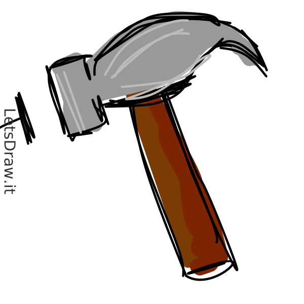 How to draw hammer / 7u7ykxxg9.png / LetsDrawIt