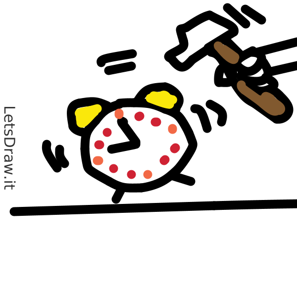 How to draw alarm clock / 853jbzenk.png / LetsDrawIt
