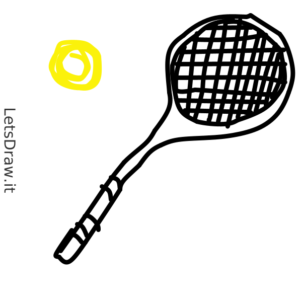 How to draw tennis racket / 89b9cdyti.png / LetsDrawIt