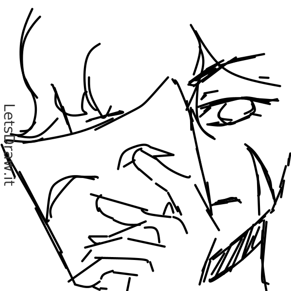 How to draw Anonymous mask / LetsDrawIt