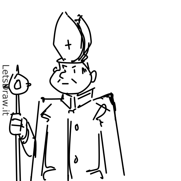 How to draw pope / 8df9pkppg.png / LetsDrawIt